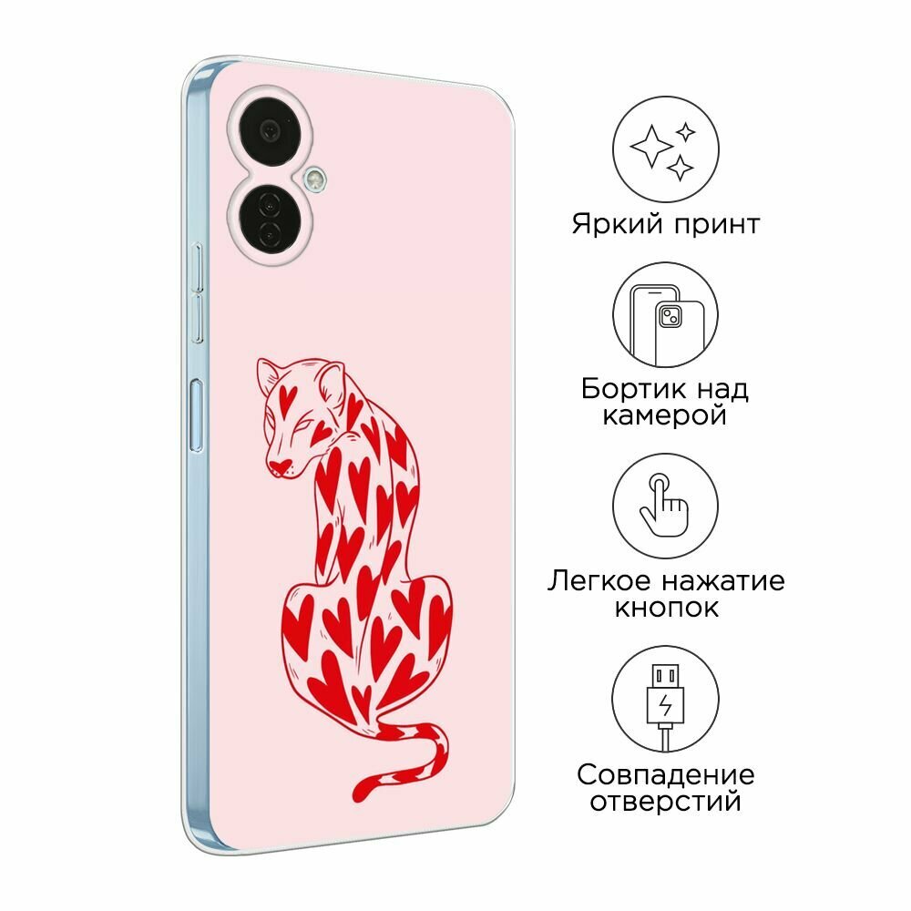 Чехол на Tecno Camon 19 Neo / Техно Камон 19 Нео с принтом "Heart panther 1 - 14 февраля" — фото 1