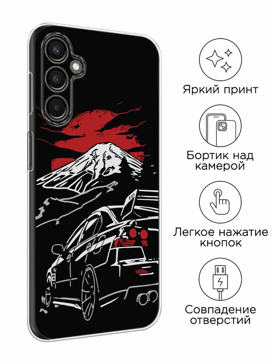 Чехол на Samsung Galaxy A24 / Самсунг Галакси A24 с принтом "Машина в горах JDM" — фото 1
