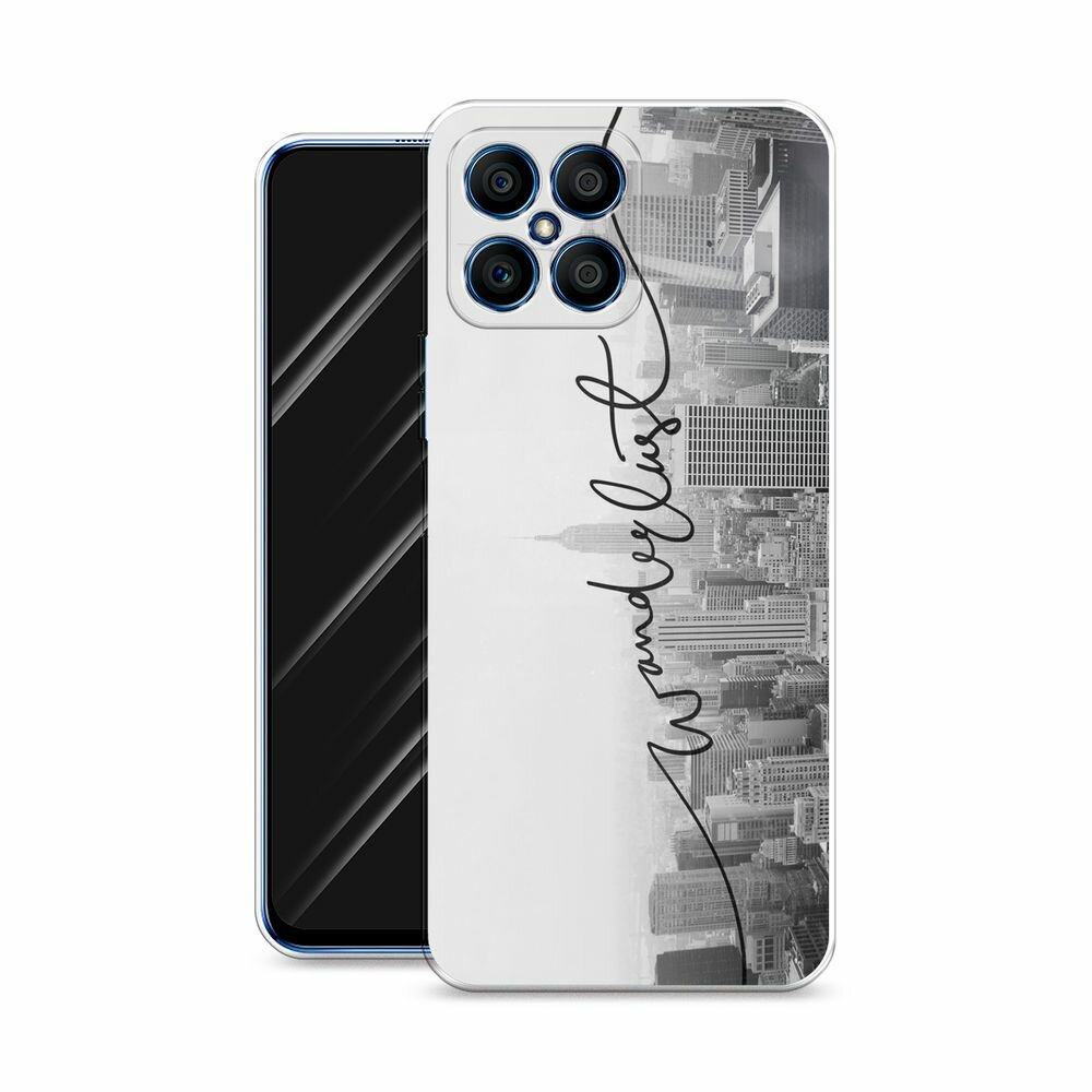 Силиконовый чехол на Honor X8 / Хуавей X8 с принтом "Черно город" — фото 1