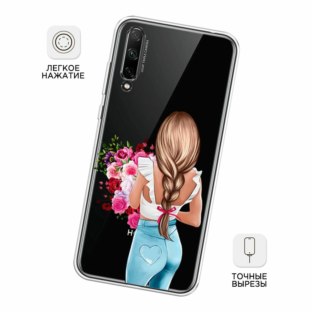 Чехол на Honor 30i / Хонор 30i с принтом Букет для девушки, прозрачный — фото 1