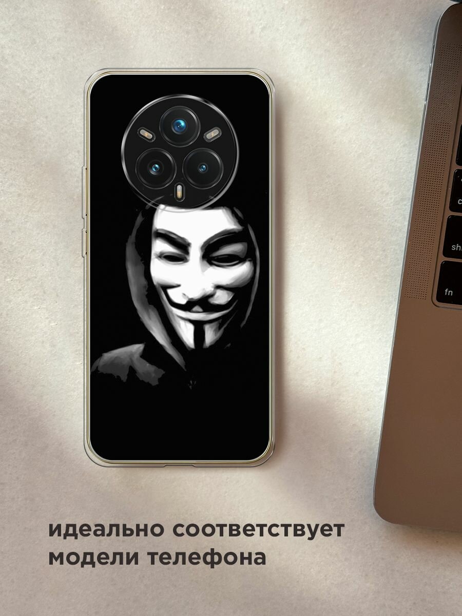 Чехол на Realme 14 Pro+ / Реалми 14 Про+ с принтом "Анонимус" — фото 1