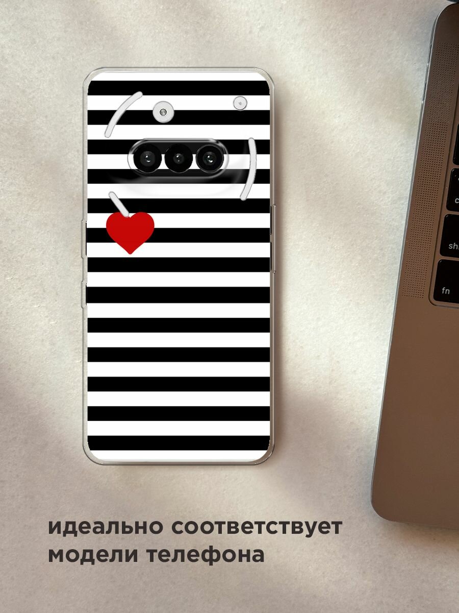 Чехол на Nothing Phone 3a / Нотинг Фон 3а с принтом "Красное сердце" — фото 1