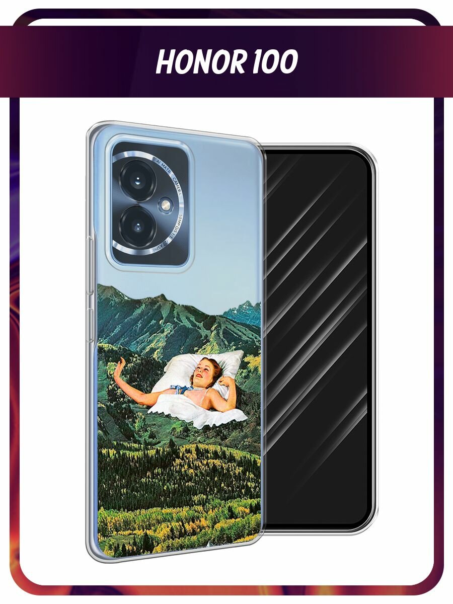 Чехол на Honor 100 / Хонор 100 с принтом Good morning, my darling, прозрачный