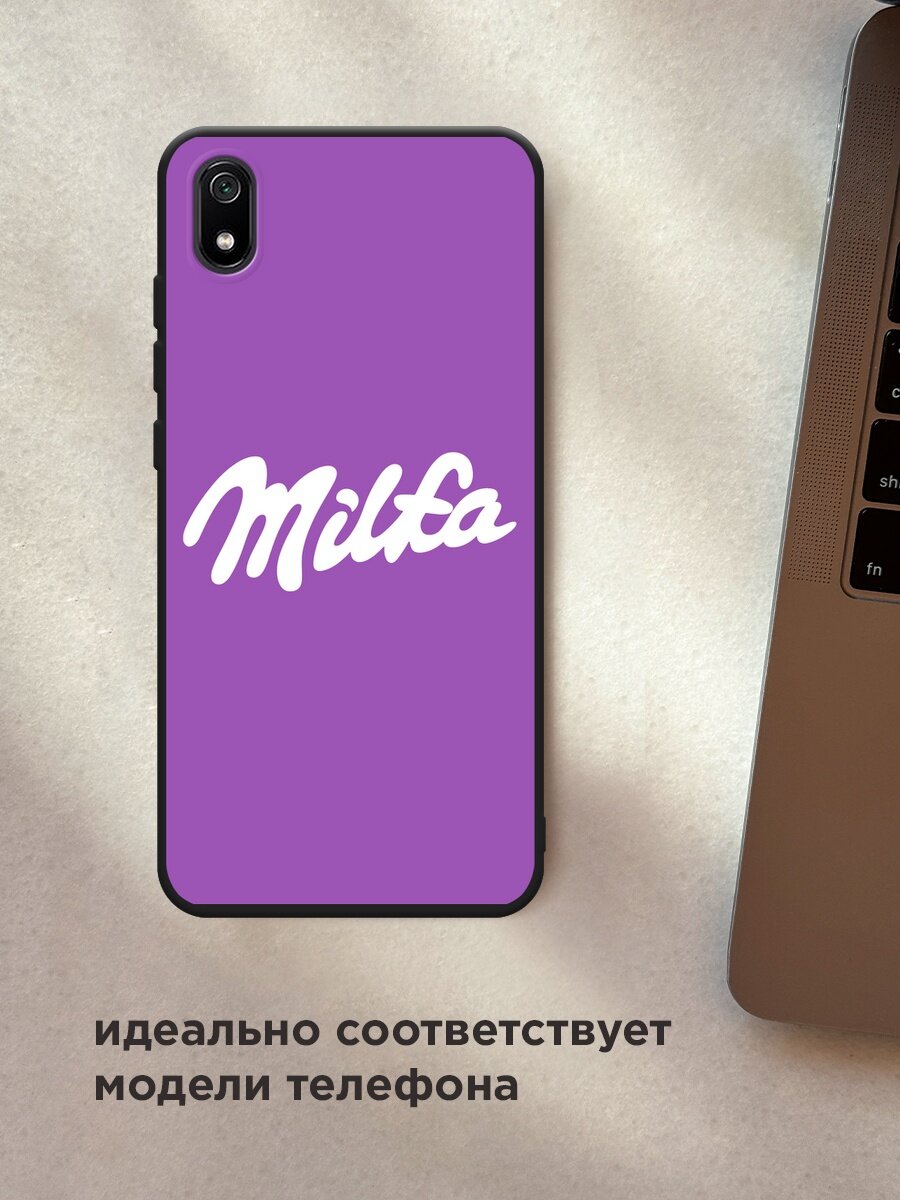 Черный матовый чехол на Xiaomi Redmi 7A / Редми 7A с принтом "Милфа" — фото 1