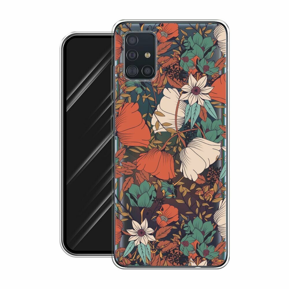 Чехол на Samsung Galaxy A51 / Самсунг Гэлакси А51 с принтом Несобранный букет, прозрачный — фото 1