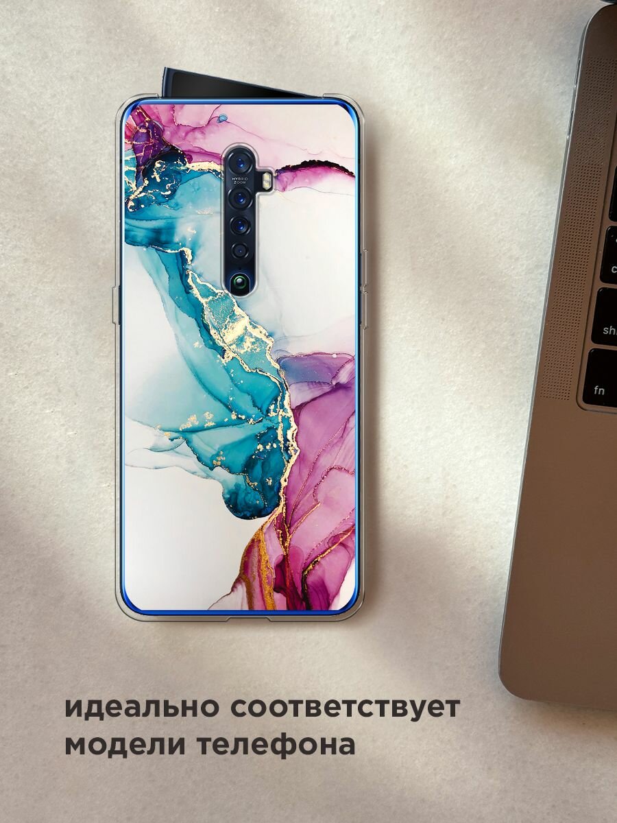 Чехол на Oppo Reno 2 / Оппо Рено 2 с принтом "Розовые разводы рисунок" — фото 1