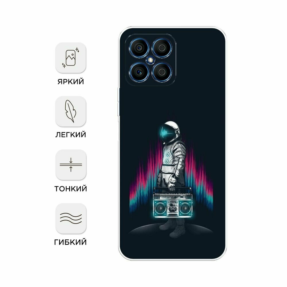 Чехол на Honor X8 / Хуавей X8 с принтом "Космическая вечеринка" — фото 1