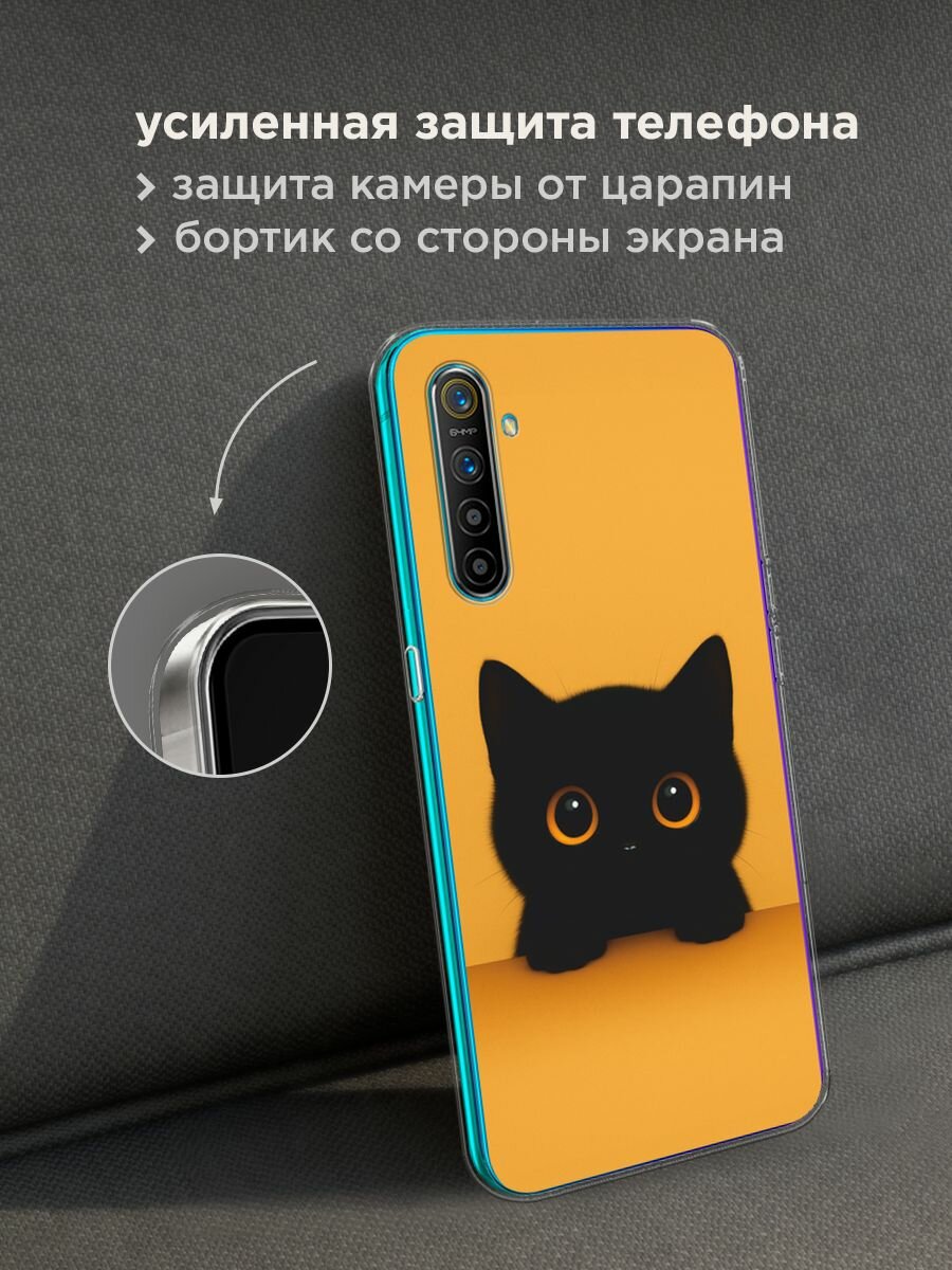 Чехол на Realme XT / Реалми XT с принтом "Контрастный котик" — фото 1
