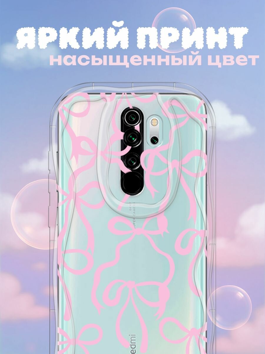 Чехол на Xiaomi Redmi Note 8 Pro / Редми Нот 8 Про с принтом "Розовый бант паттерн" — фото 1