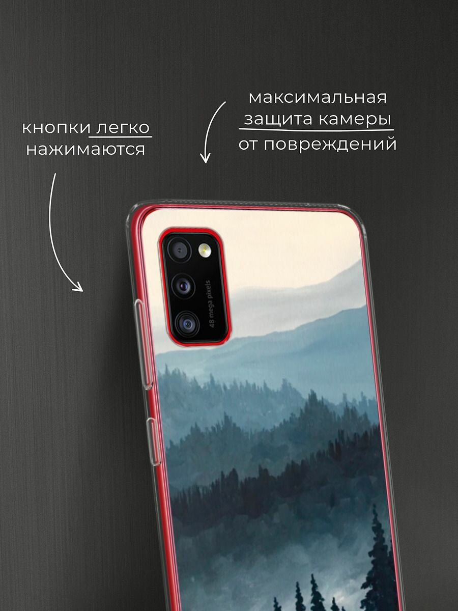 Чехол на Samsung Galaxy A41 / Самсунг Галакси А41 с принтом "Туманные горы" — фото 1
