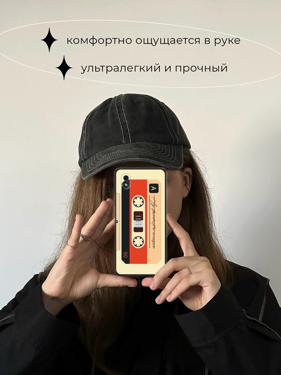 Чехол на Samsung Galaxy A01 Core / Самсунг Галакси А01 Core с принтом "Бежевая кассета" — фото 1