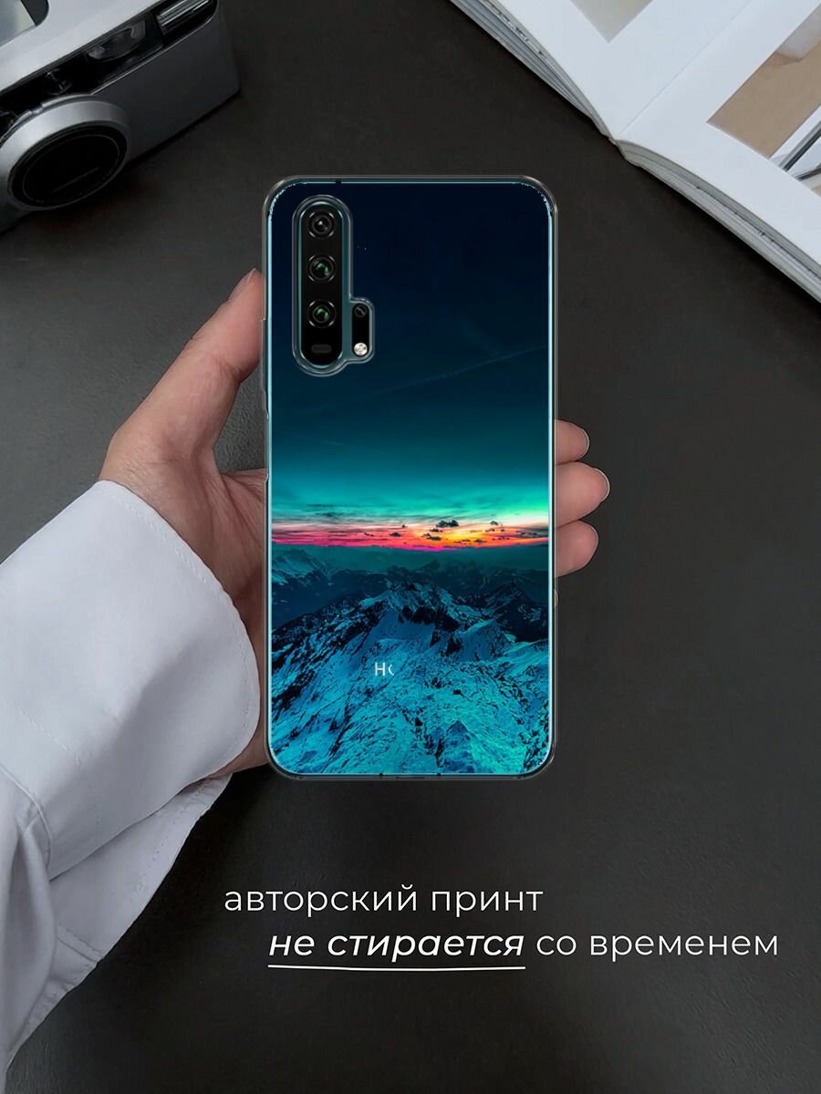 Чехол на Honor 20 Pro / Хонор 20 Про с принтом "Закат в горах" — фото 1