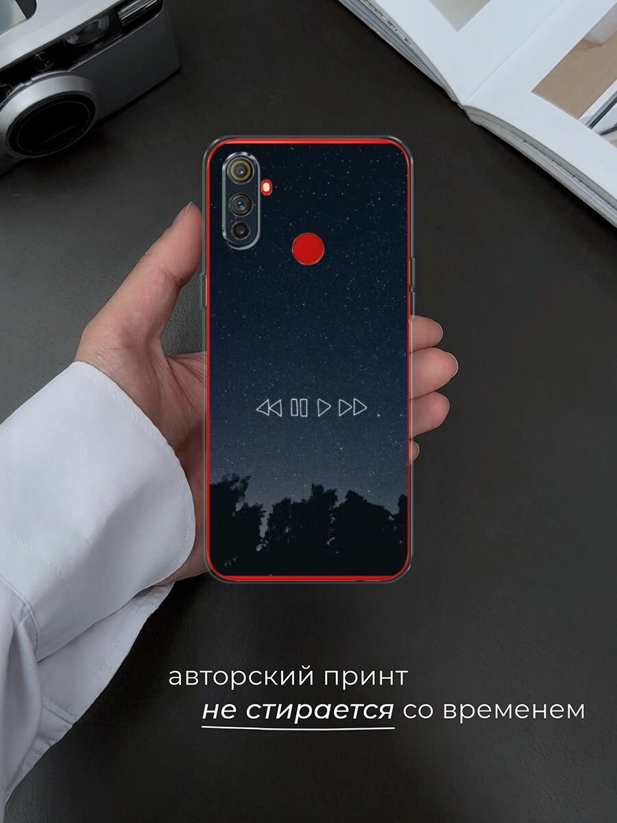 Чехол на Realme C3 / Реалми C3 с принтом "Космическая музыка" — фото 1