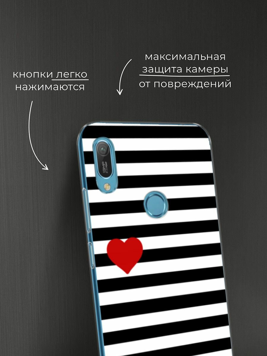 Чехол на Honor 8A/8A Pro/Huawei Y6s/Y6 2019 / Хонор 8А с принтом "Красное сердце" — фото 1