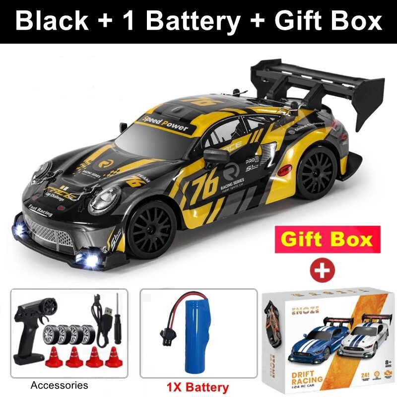 Радиоуправляемая дрифт-машина 4WD 1:24 для детей Черный, Black 1B Box1