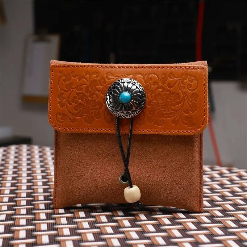 Кожаный мешочек для украшений, Мешочки для храненияm, Кошелек в стиле викингов 11,5*11,5cm