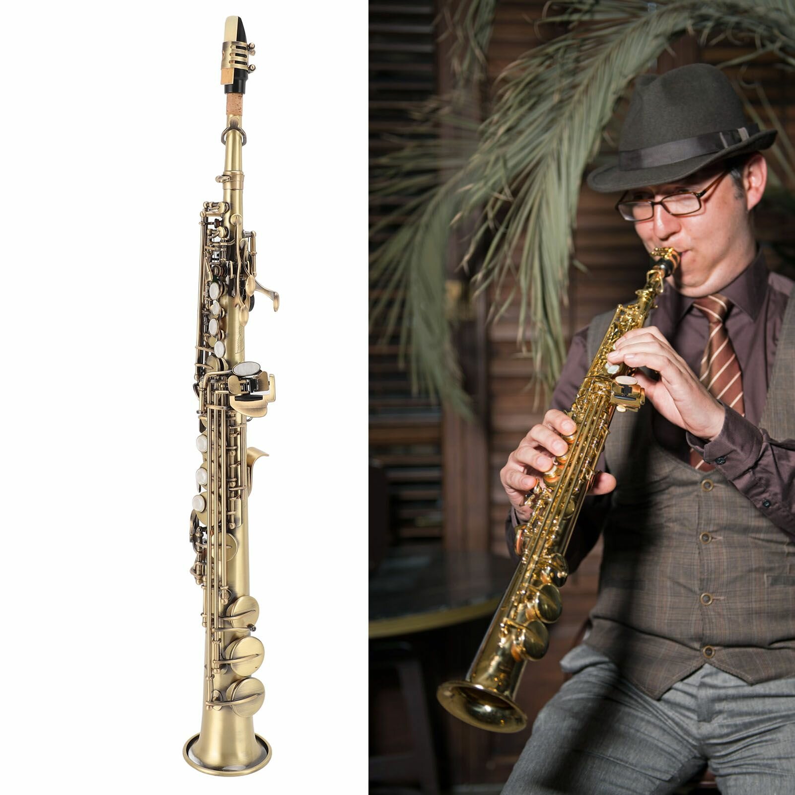 Сопрано саксофон, изысканный и прочный для начинающих и студентов с защитным чехлом