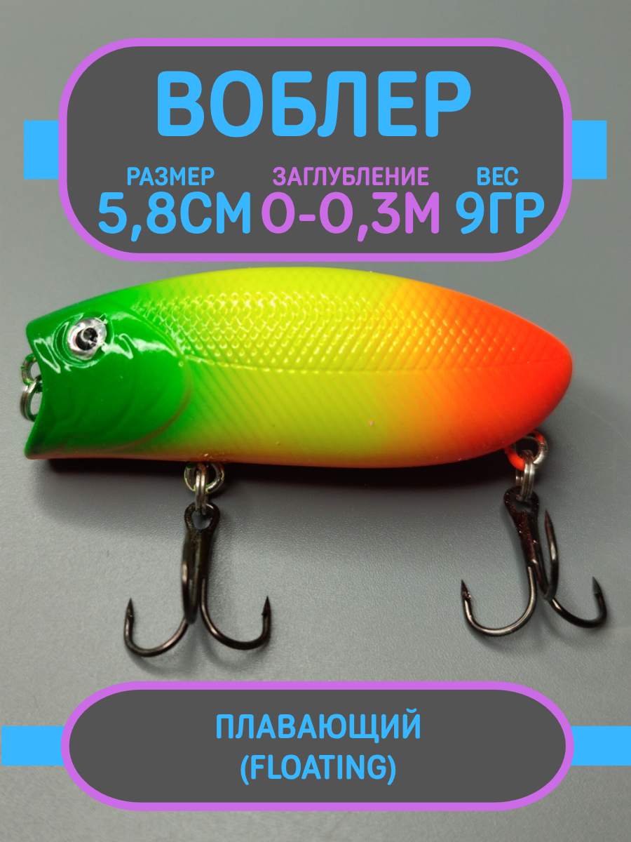 Поппер MALAS Columbia — поверхностный воблер для щуки