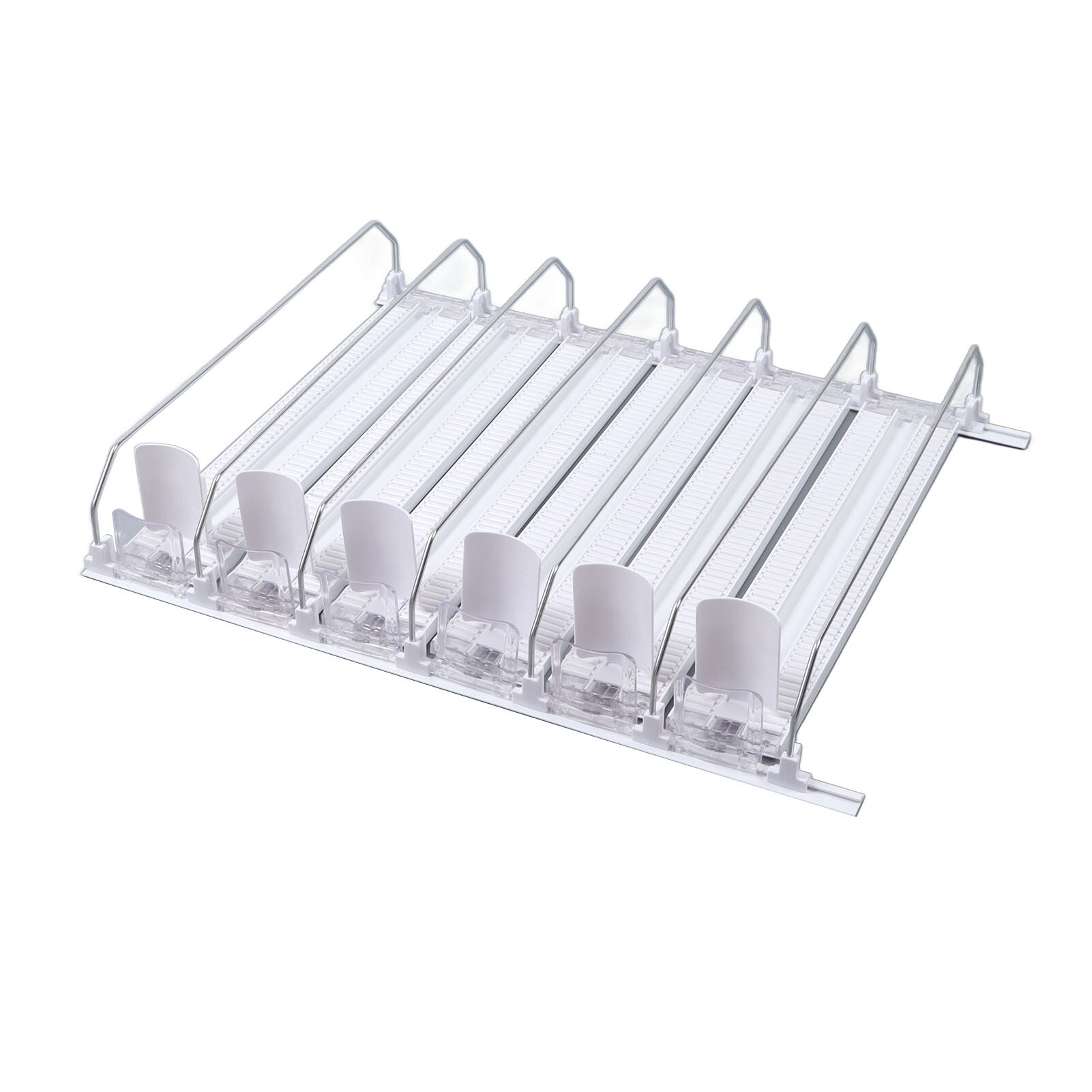 Само-направляющийся держатель для напитков с регулируемой шириной, пружинный механизм, вместимость 15 дюймов, белый