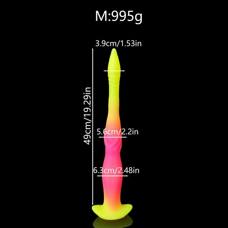 Супер длинная силиконовая анальная пробка, светящаяся мягкая анальная пробка для расширения, дракон, фаллоимитаторы, массаж простаты, секс-игрушки для взрослых для мужчин и женщин YX-GS133-PINK-M