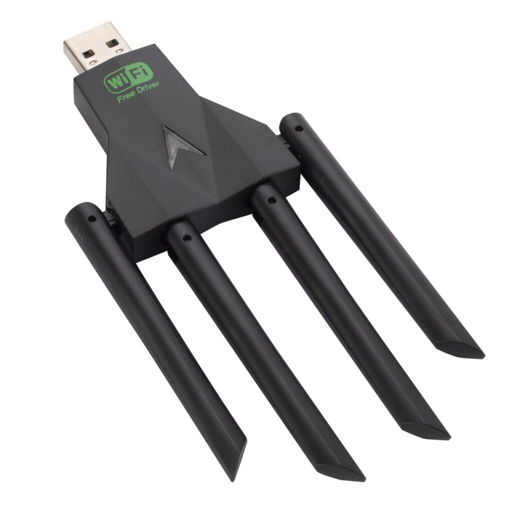 Двухдиапазонный USB-Беспроводной Адаптер 1300 Мбит /с с 4 Внешними Антеннами Улучшает Работу Wi-Fi