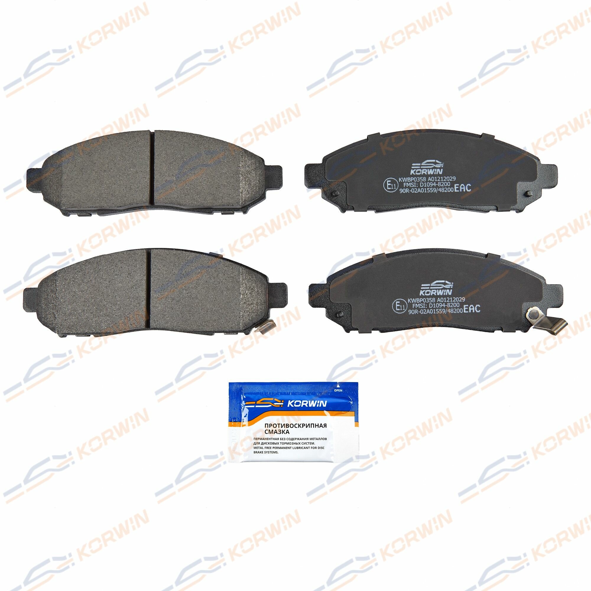 Колодки тормозные перед. Nissan Leaf 10-/Pathfinder (R51) 05-14/Murano 03-08