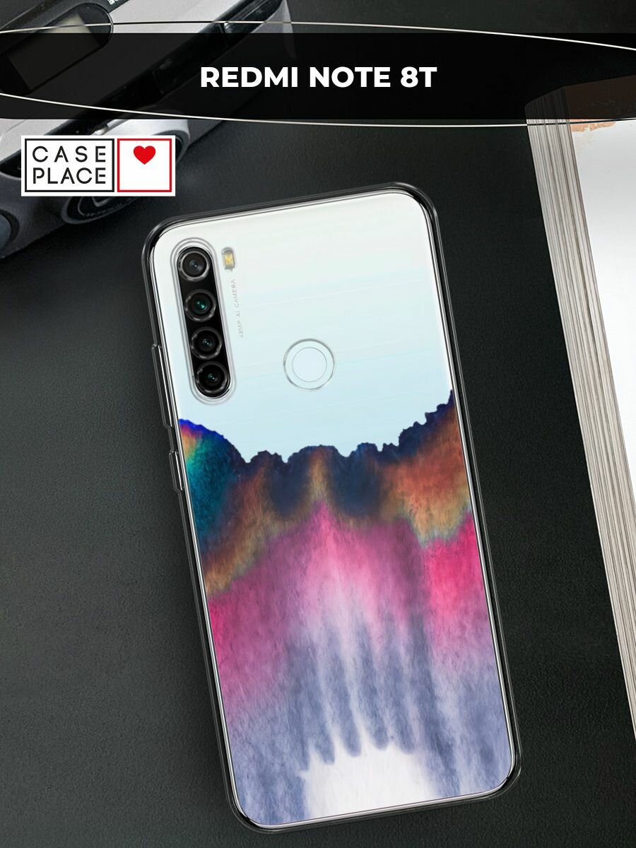 Чехол на Xiaomi Redmi Note 8T / Сяоми Редми Нот 8Т с принтом Акварельная абстракция, прозрачный