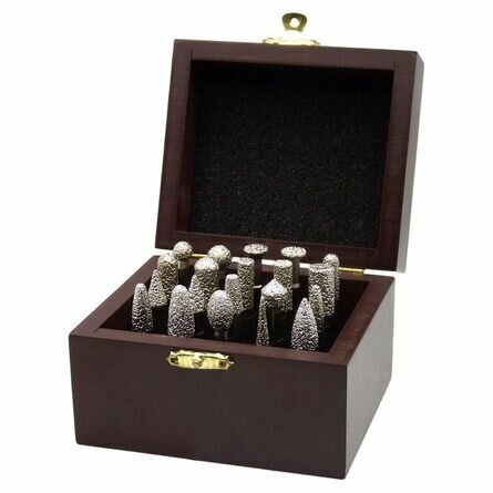 Набор алмазных фрез №46 (20 шт) для мрамора и гранита, хвостовик 6 мм