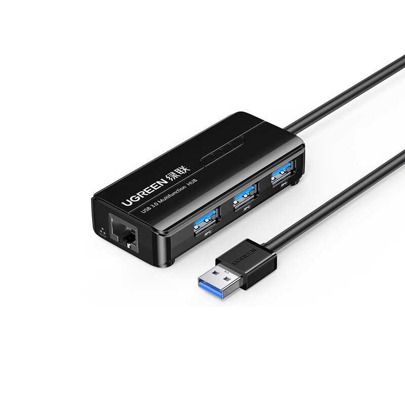 Сетевые карты UGREEN Gigabit Ethernet USB + Type-C, черные, плетеный кабель