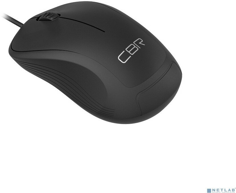 Мышь CBR CM 108 Black USB, офисн, 1000dpi, 3 кн, 1.8 м, резиновое колесо прокрутки
