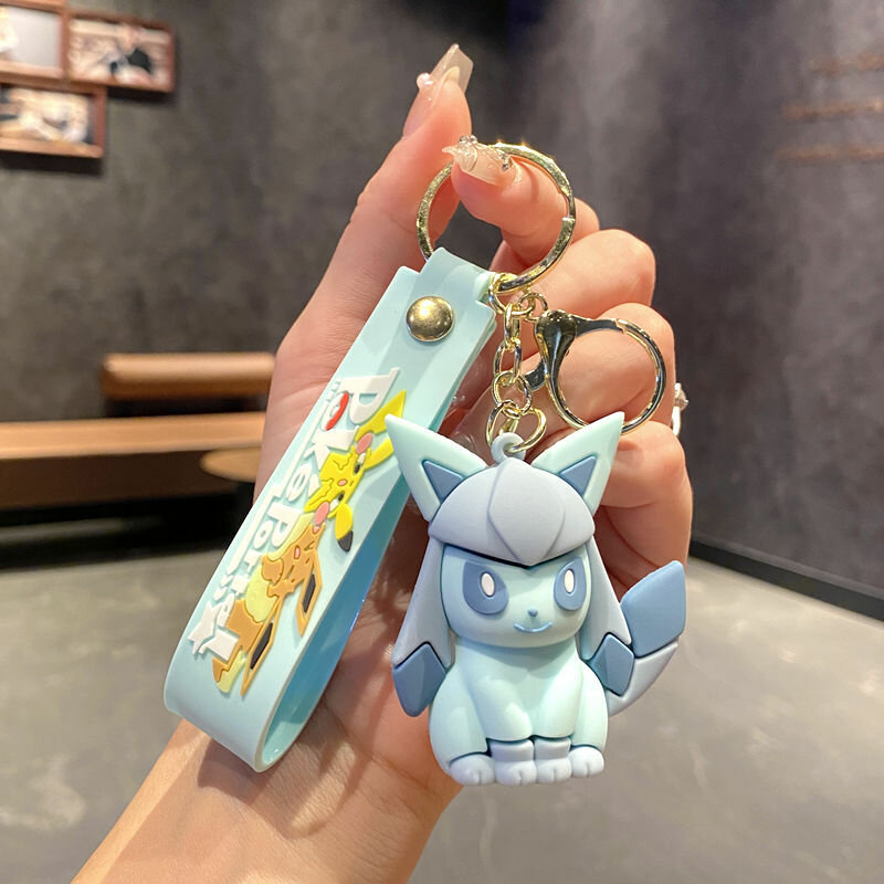 Брелоки с Пикачу, покемонами и семейством Иви, плюшевые игрушки, милые брелоки для рюкзаков, автомобильные брелоки
