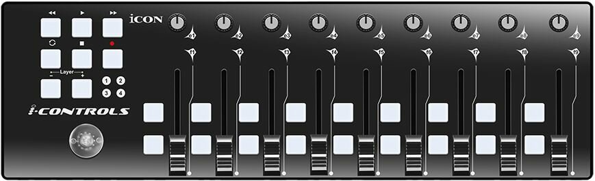 ICON iControls Хостинг микшер портативный ручной толкатель midi контроллер DAW прямая трансляция VJ