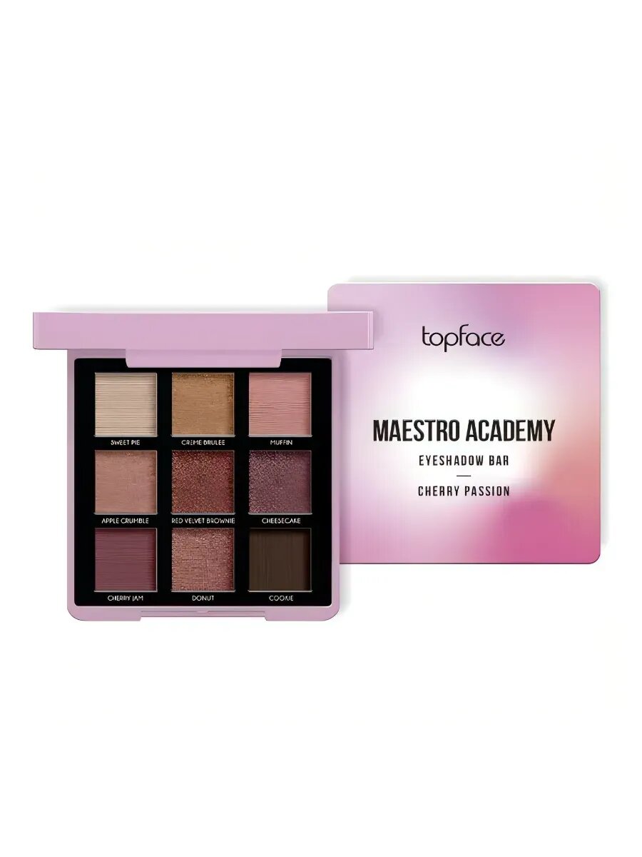 Тени для век Topface Maestro Academy Eyeshadow Bar, Палетка для глаз, 003 Cherry Passion