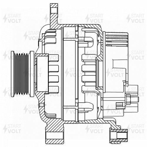 Генератор для а/м Fiat Ducato (01-)/Citroen Jumper (02-)/Peugeot Boxer (01-) 2.8JTD 120A, STARTVOLT LG1607