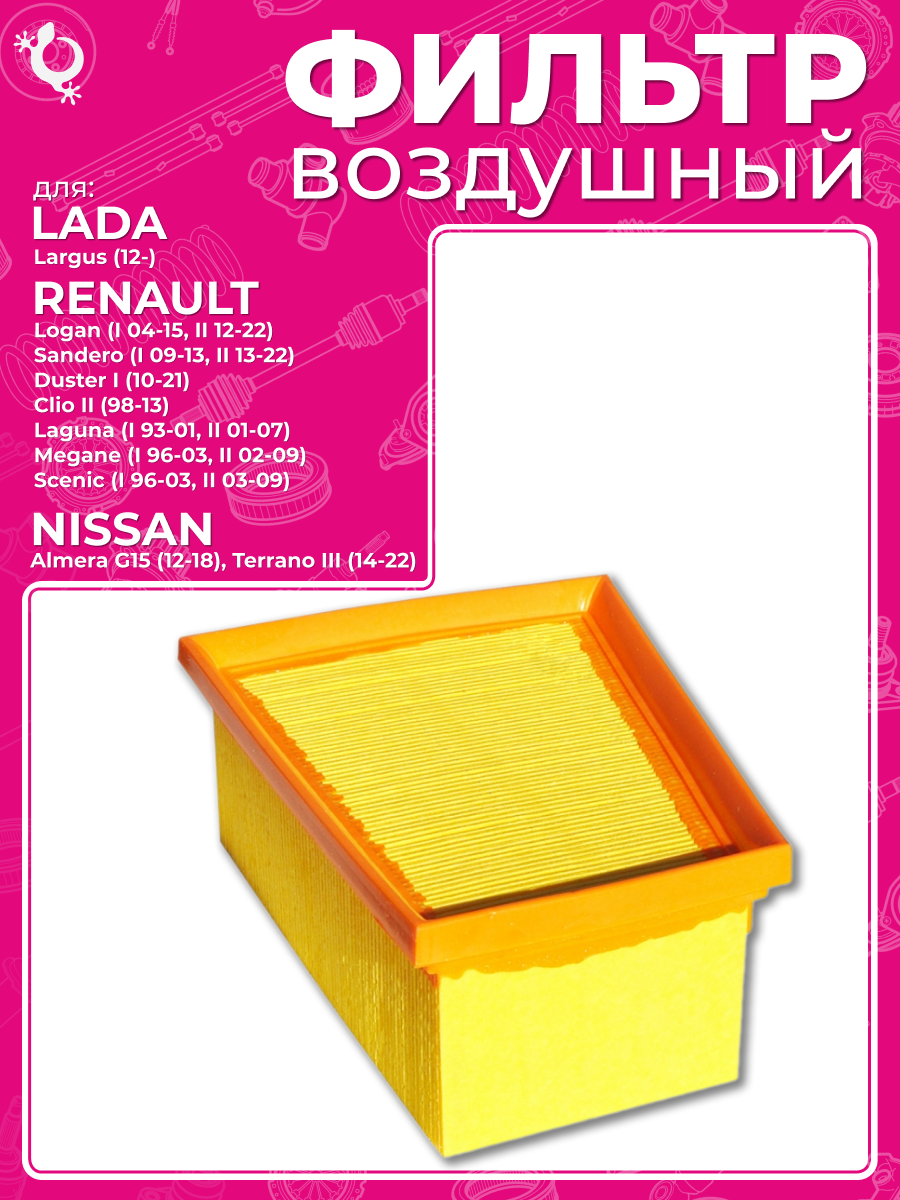 Фильтр Воздушный белмаг для RENAULT Logan I-II, Duster, LADA Largus (K4M)