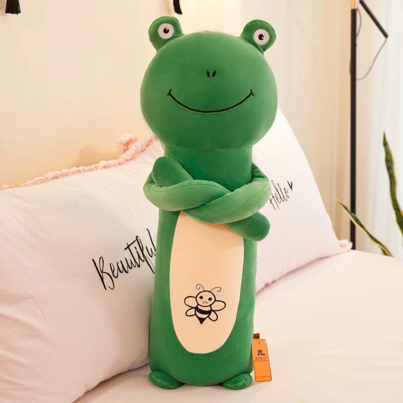 Плюшевая подушка-лягушка 50 см для сна младенца, мягкая игрушка-обнимашка для детей, удобная длинная подушка для