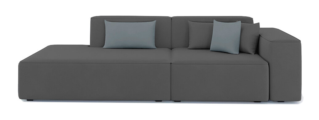 Диван-кровать 4Home Ральф, велюр Зара Грей 18, диван раскладной в гостиную, механизм Еврокнижка