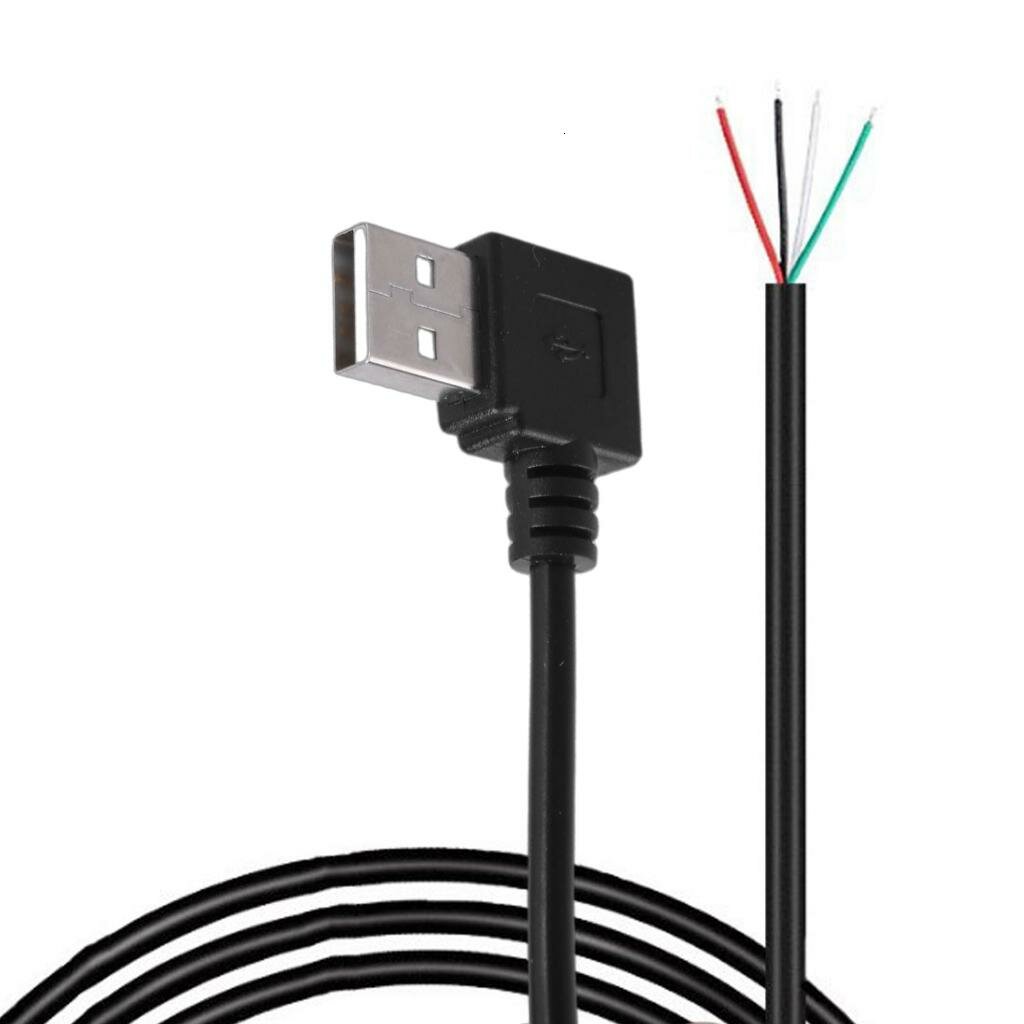 4PIN USB -мужской, чтобы голый открытый конец, кабель быстрого зарядки, 2m - черный локоть