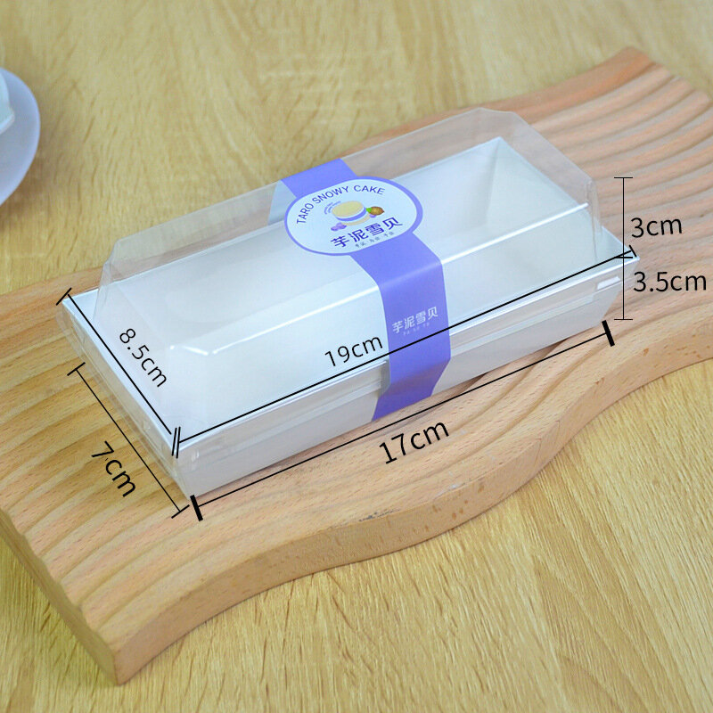 Коробка для упаковки Taro Mud Snow Shell, прямоугольная бумажная пластиковая коробка, коробка для сыра, коробка для рулета, выпечки, прозрачная коробка для выноса