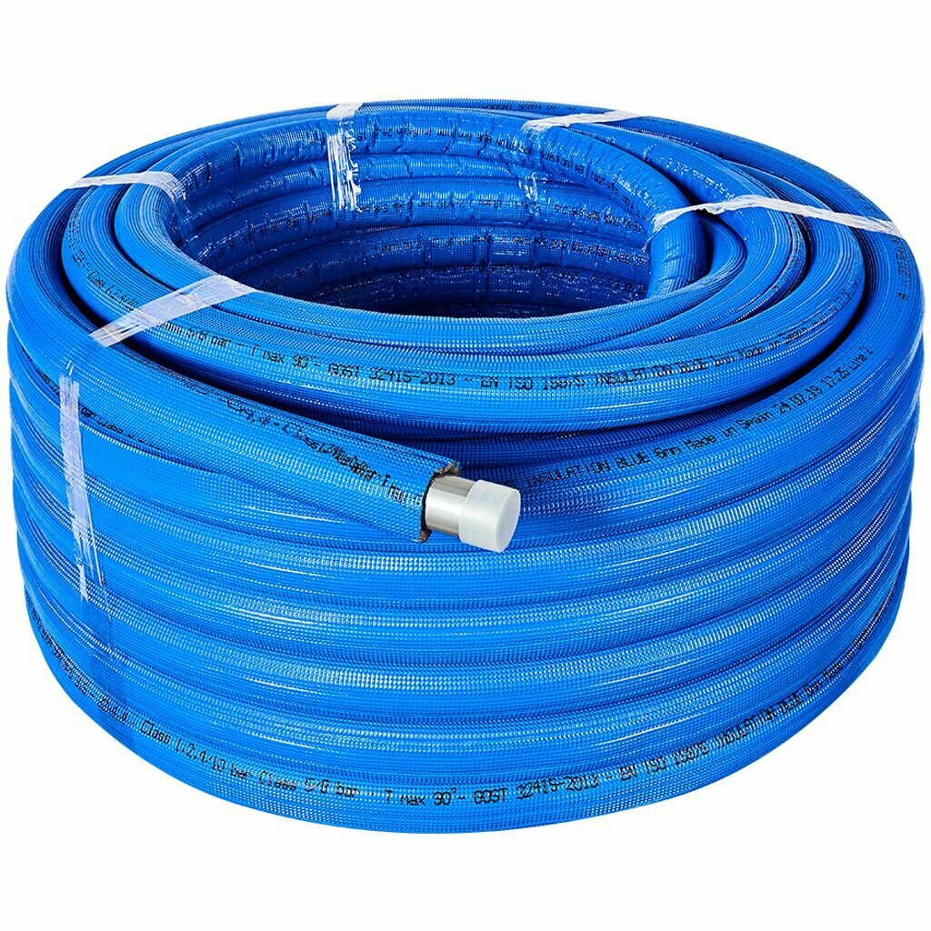 Труба из сшитого полиэтилена STOUT PEX-a с кислородным слоем синяя 32х4,4 мм 50 метров (в теплоизоляции) SPI-0004-003244