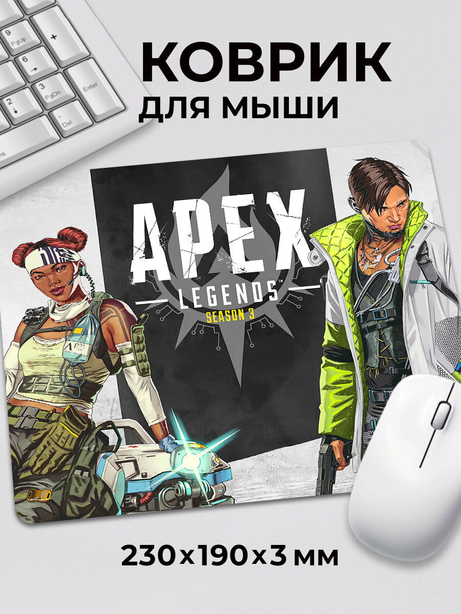 Коврик для мышки Apex Legends Апекс Легендс 2 c тканевой поверхностью, на нескользящем резиновом основании 230x190x3 мм