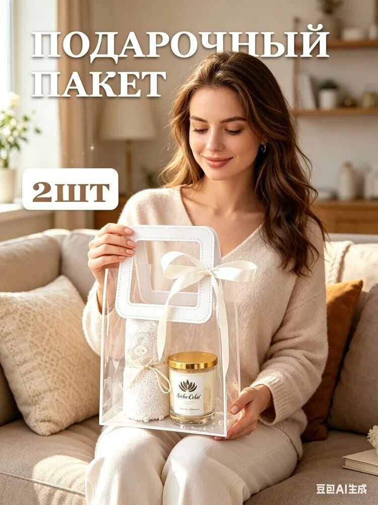 Пакет подарочный 20х18х10 см, 2 шт.