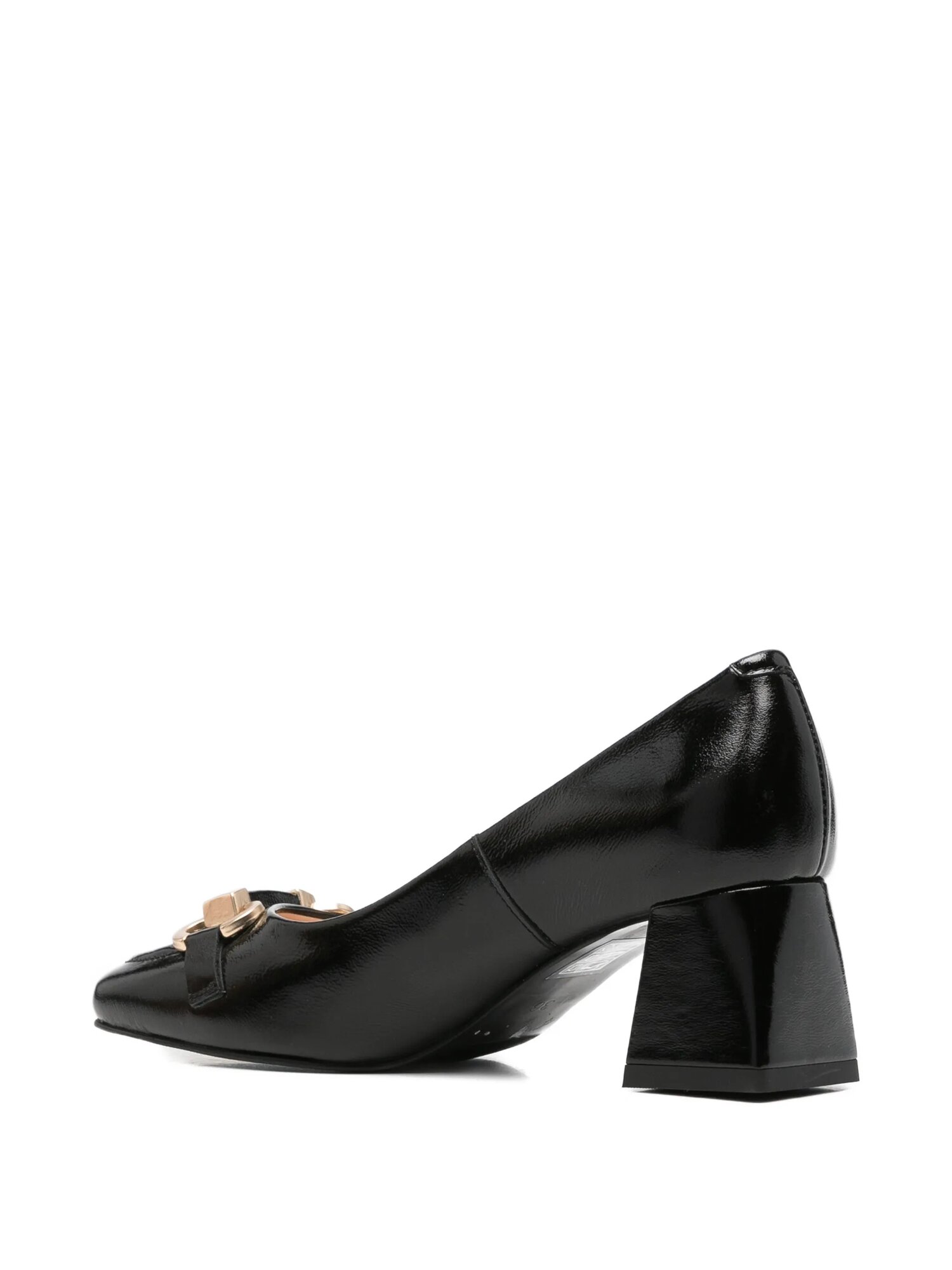 Туфли SERGIO MORETTI Horsebit square-toe pumps, размер 40, black/black — фото 1