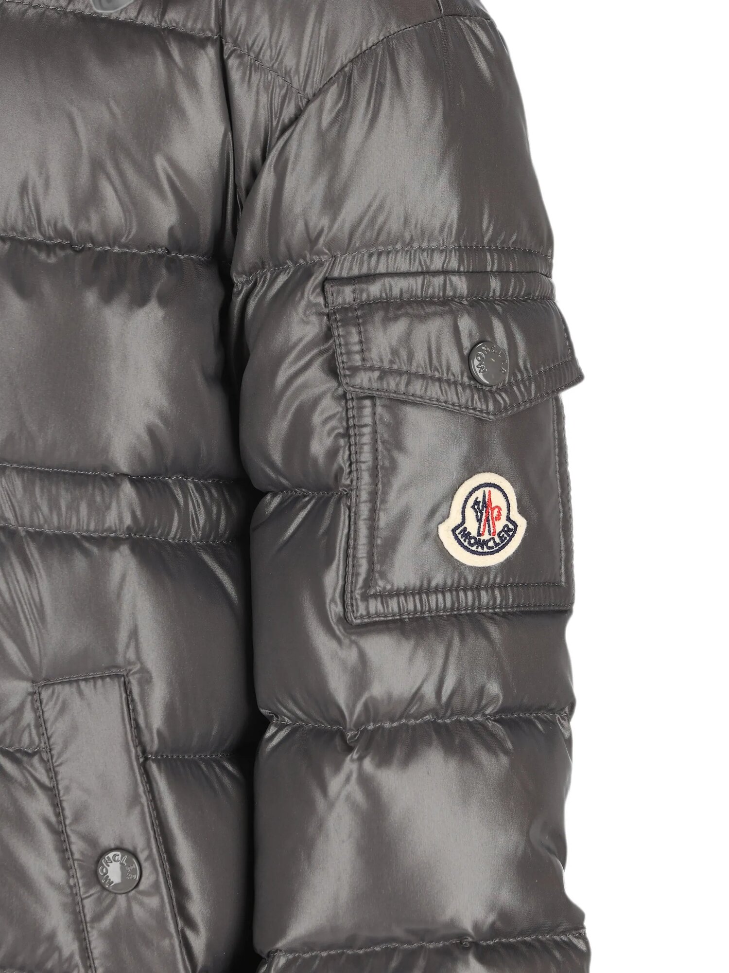 Пуховик Moncler, размер 3 года, серый/синий/голубой — фото 1