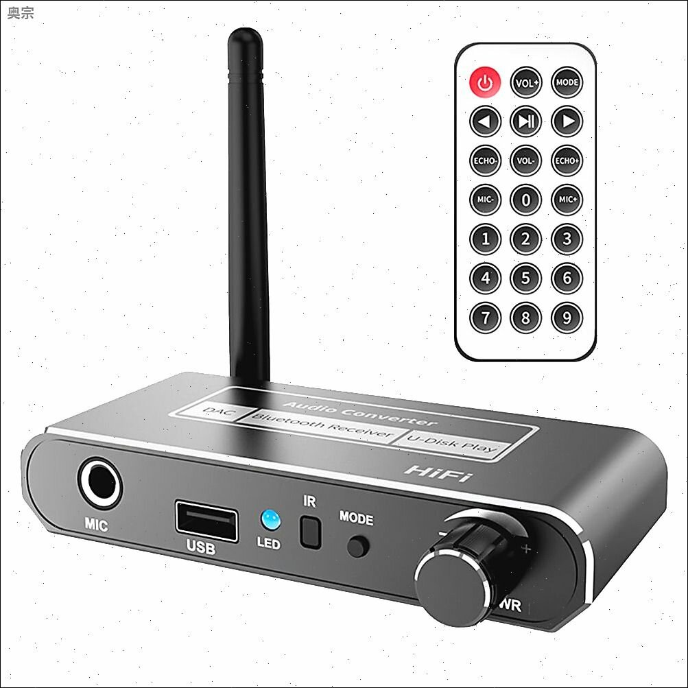 Беспроводной HIFI ЦАП-конвертер Bluetooth 5.2, аудиоприемник, коаксиальный к R/L 3,5 мм Aux-адаптер с микрофоном U Disk Play стерео аудиоадаптер внешний ЦАП
