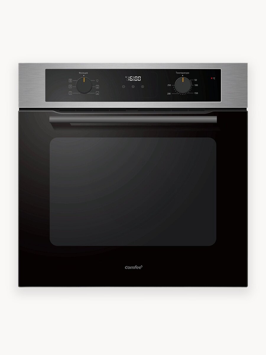 Встраиваемый электрический духовой шкаф Comfee CBO721AX, ширина 60 см, глубина 50 см, съемная дверца, 67 л, LED дисплей