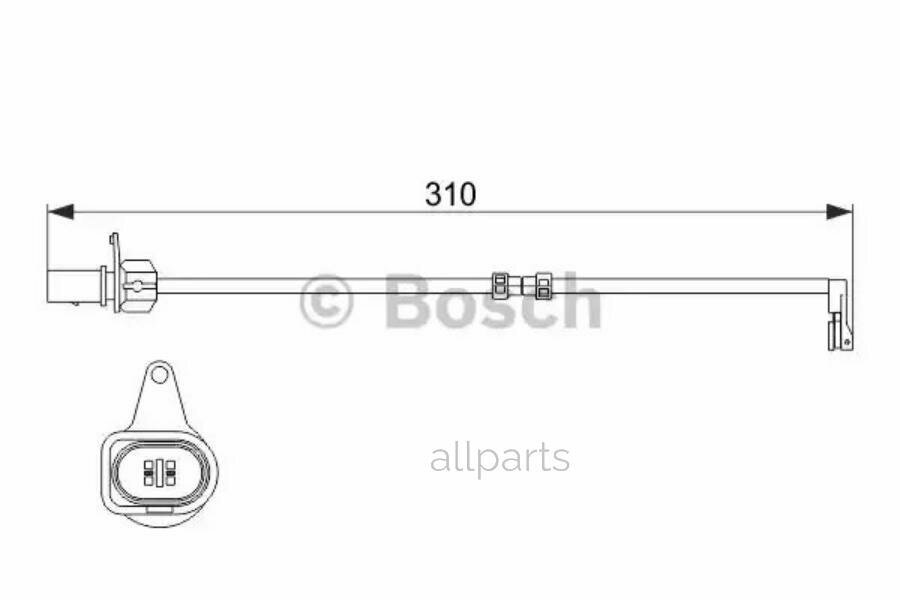 BOSCH 1987474506 датчик износа колодок передних!\ Audi A6/A7/Q5 2.0TFSI-3.2FSI/2.0TDI/3.0TDI 11>