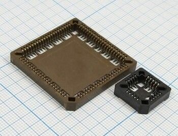 PLSM-44, SMD, Панель на плату для микросхем PLCC, 44 контакта, шаг 1.27 мм / 5 штук