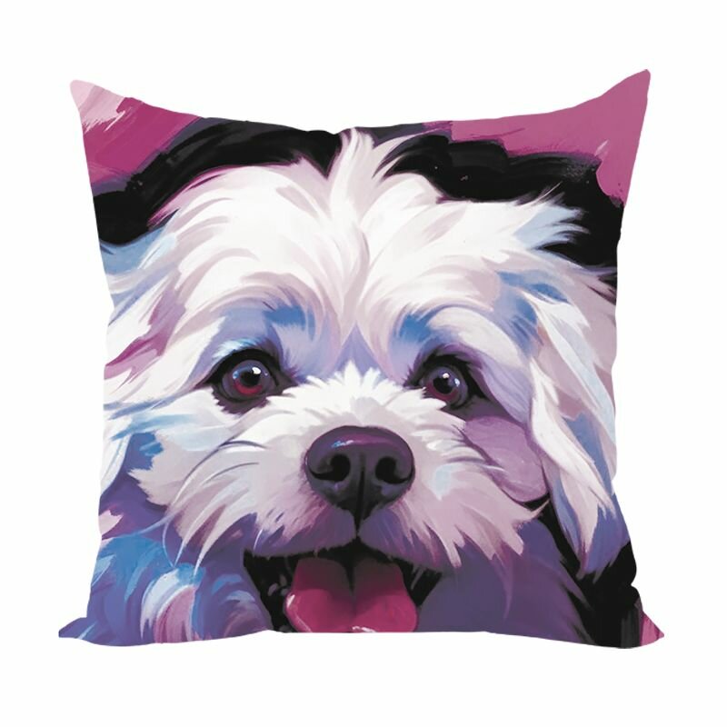 Декоративная подушка Болонка улыбка 40х40 Твил