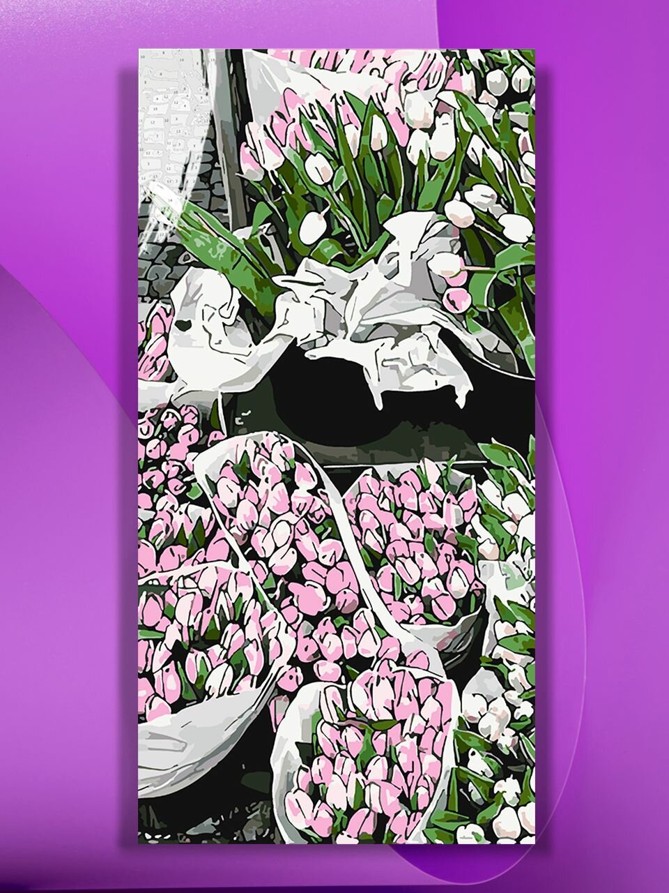 Картина по номерам на холсте Тюльпаны Арт, 30 х 60 см